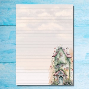 Tall Houses A5 Letter Writing Paper, Pen Pal Supplies, Stationery Lined ...