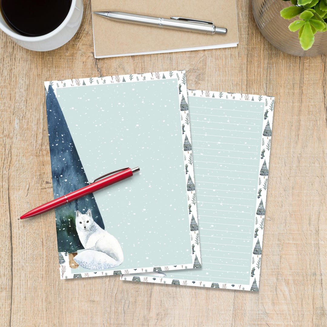 Artic Snow A5 Letter Writing Paper, Penpal Supplies, Stationery Lined ...