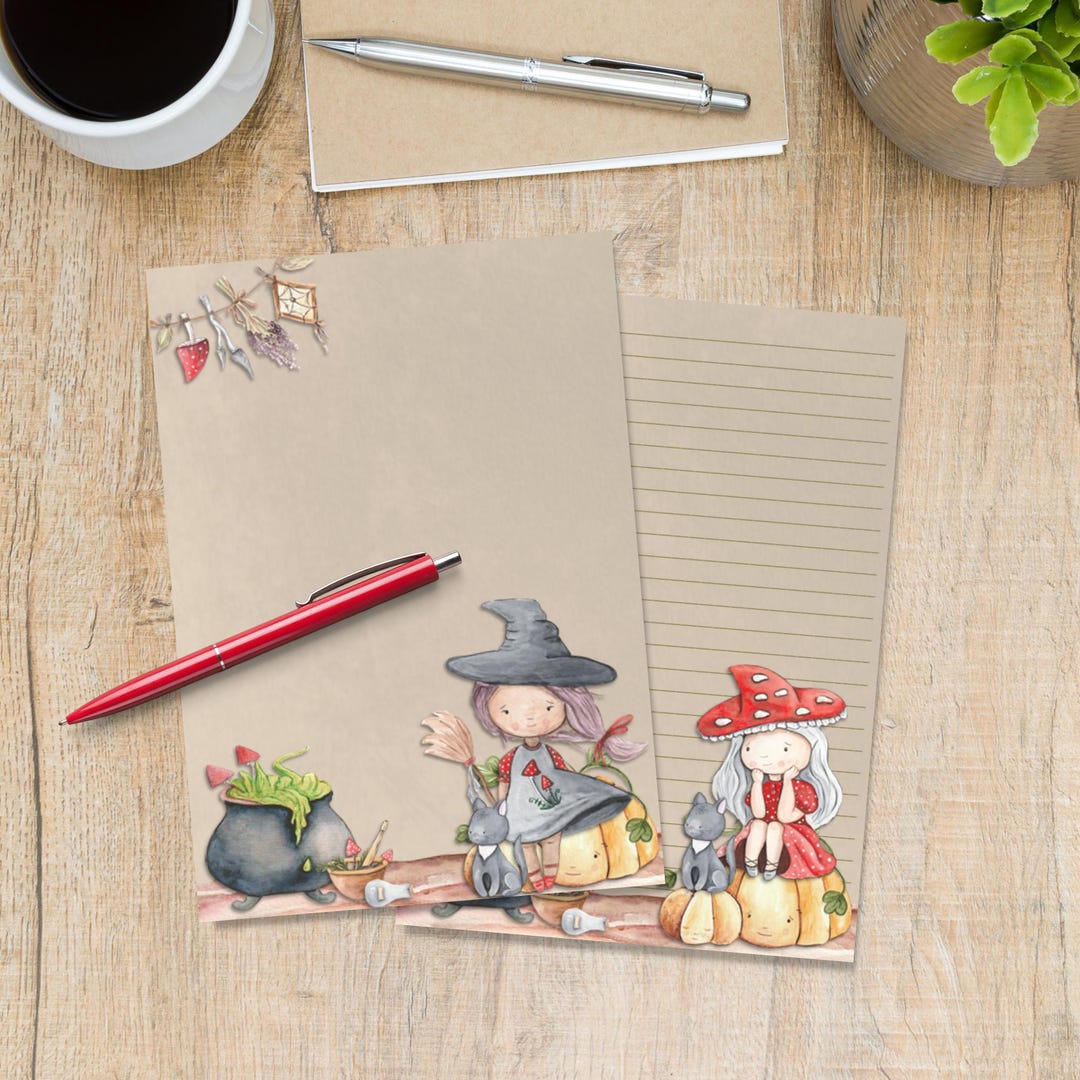 Cute Witches A5 Letter Writing Paper, Pen Pal Supplies, Stationery ...