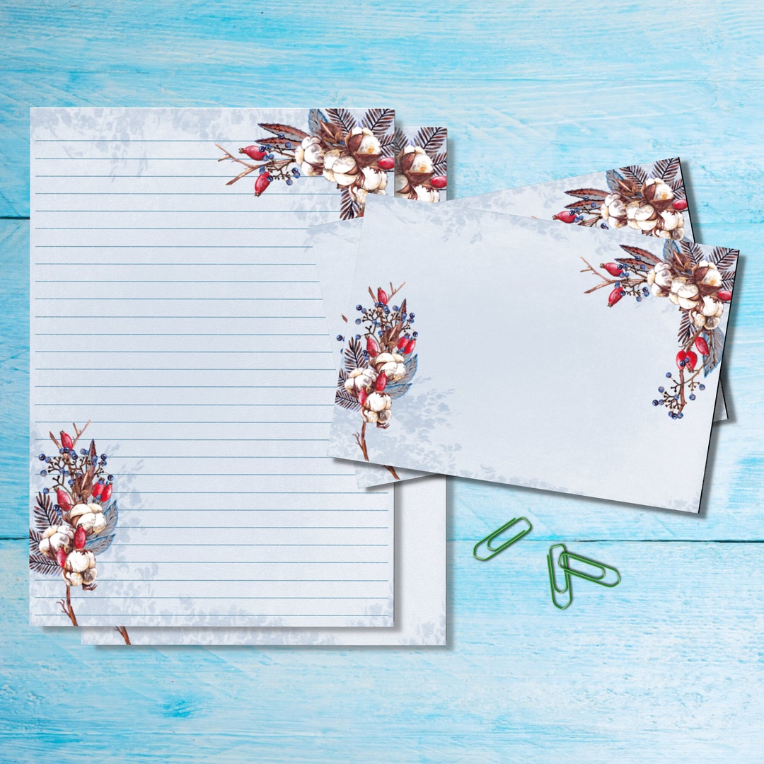 Winter Cotton A5 Letter Writing Stationery Set, Cute Penpal Supplies ...