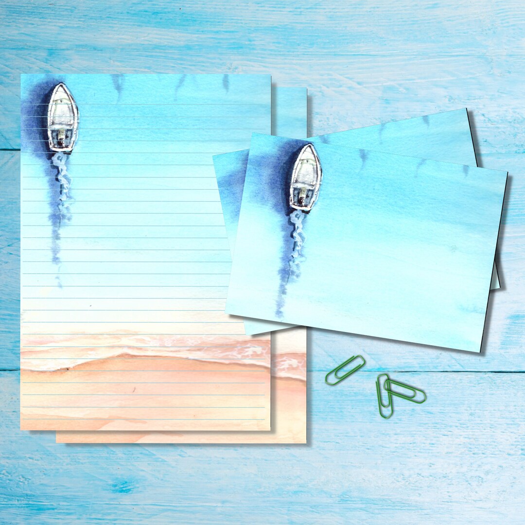 Sail Away A5 Letter Writing Stationery Set, Cute Penpal Supplies, Snail ...