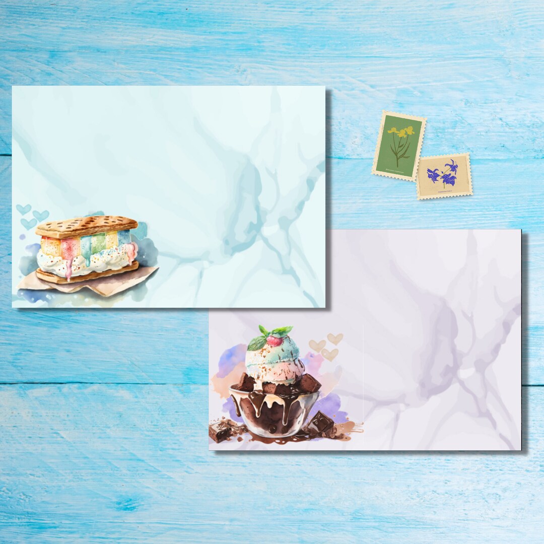 Ice-cream Sundaes Envelopes Pack of 5 or 10, Happy Mail Envelopes for ...
