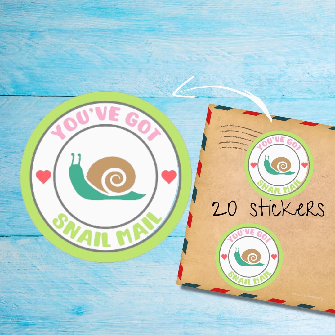 Youve Got Snail Mail Stickers Pack, Cute Individually Cut Round Matte ...