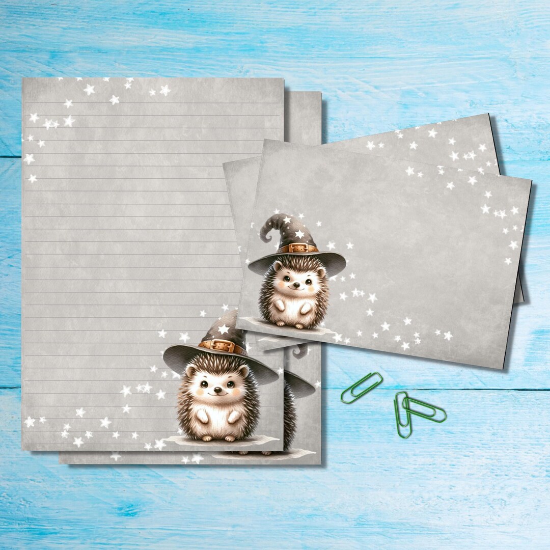 Magical Hedgehog Stationery Set, A5 Letter Writing Paper With Matching ...