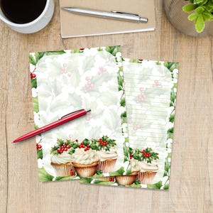 Holly Frosted Cupcakes A5 Letter Writing Paper, Pen Pal Stationery ...