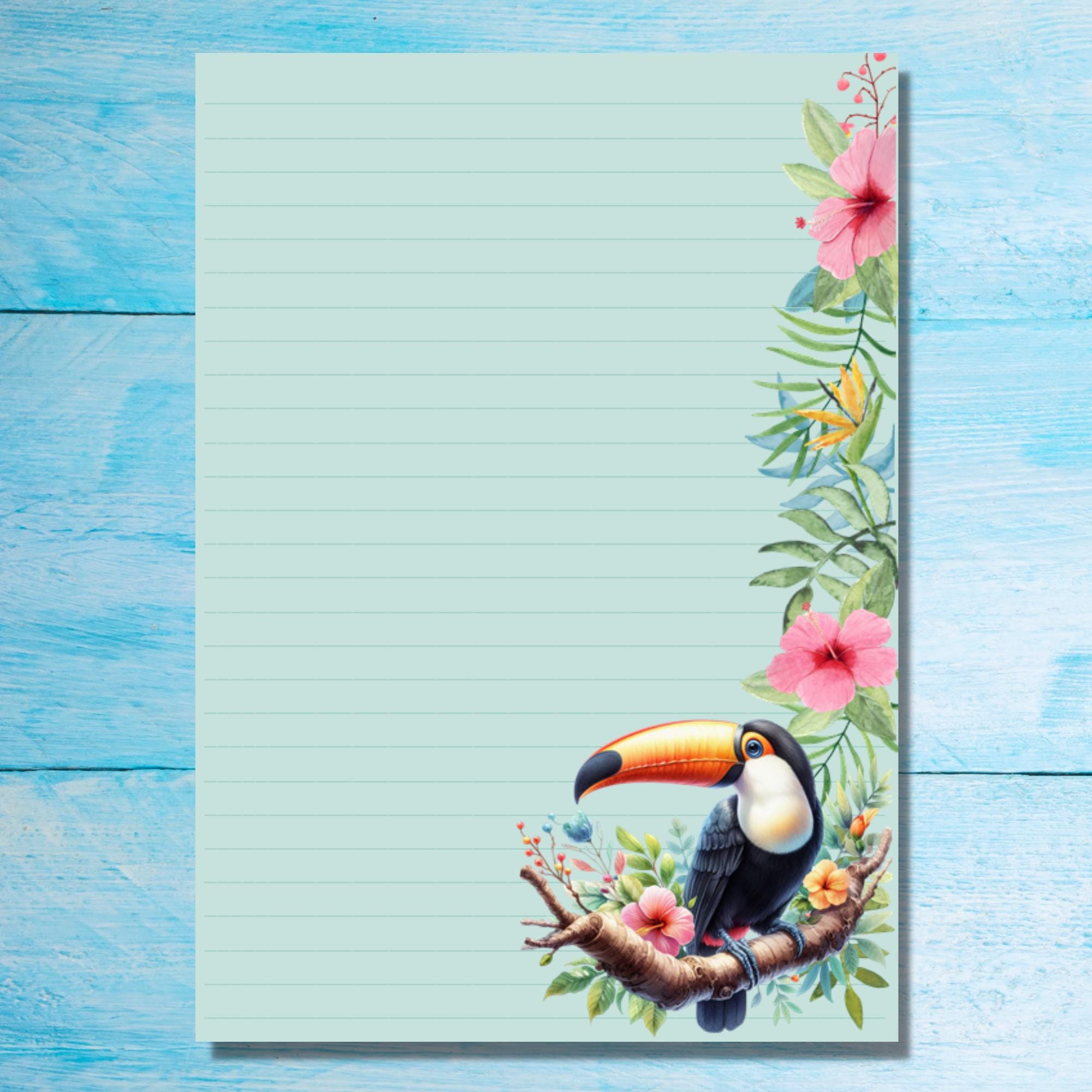Rainforest Toucan Writing Paper, Cute A5 Pen Pal Supplies, Stationery ...