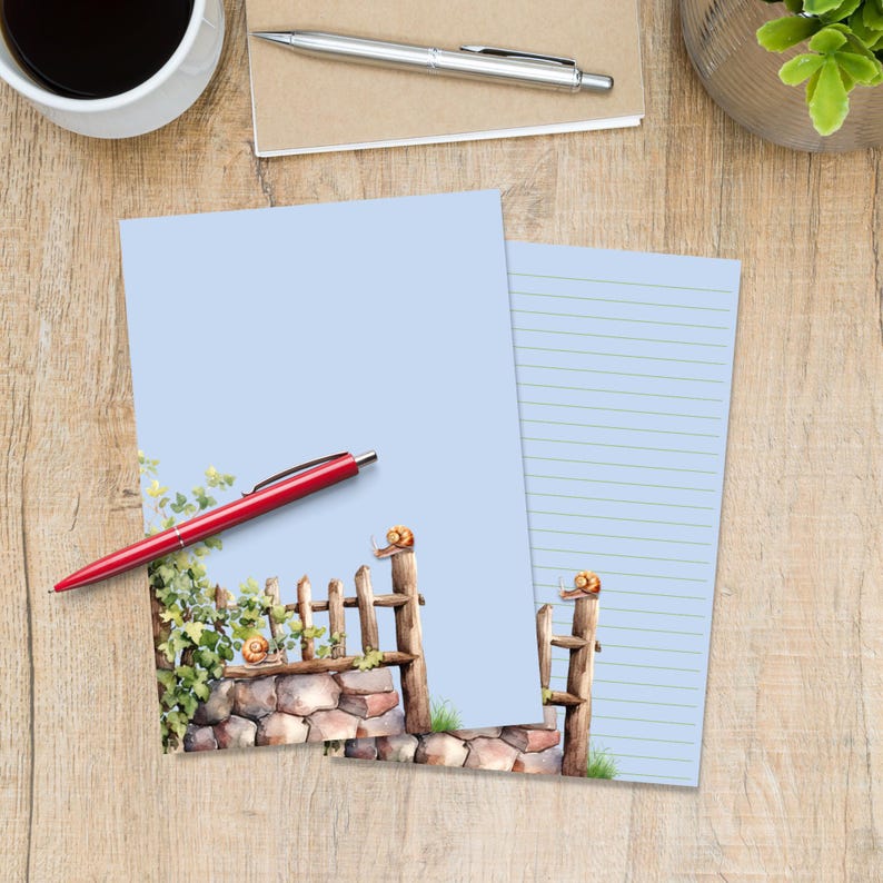 Garden Fence A5 Letter Writing Paper, Pen Pal Supplies, Stationery ...