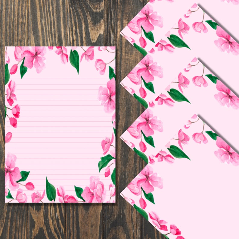 Cherry Blossom Border A5 Letter Writing Paper, Pen Pal Supplies ...