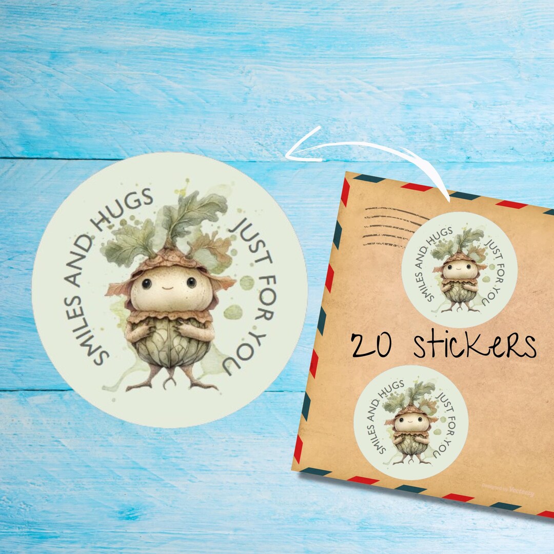 Forest Friends Stickers Pack, Cute Individually Cut Round Matte Happy ...