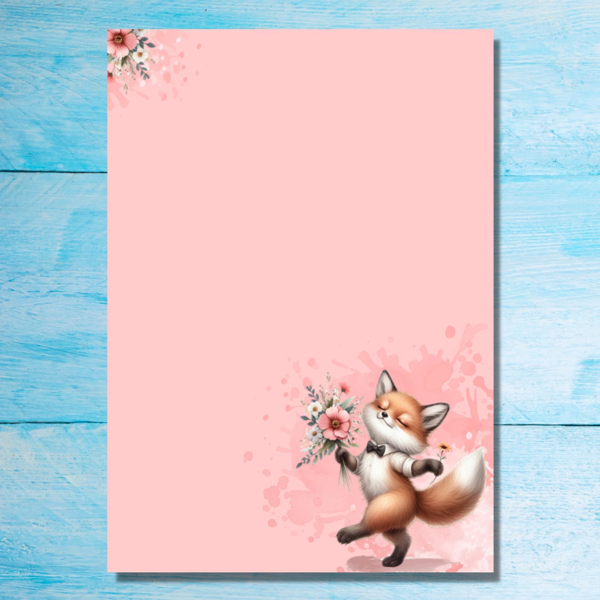 Dancing Foxes A5 Letter Writing Paper, Pen Pal Supplies, Stationery ...