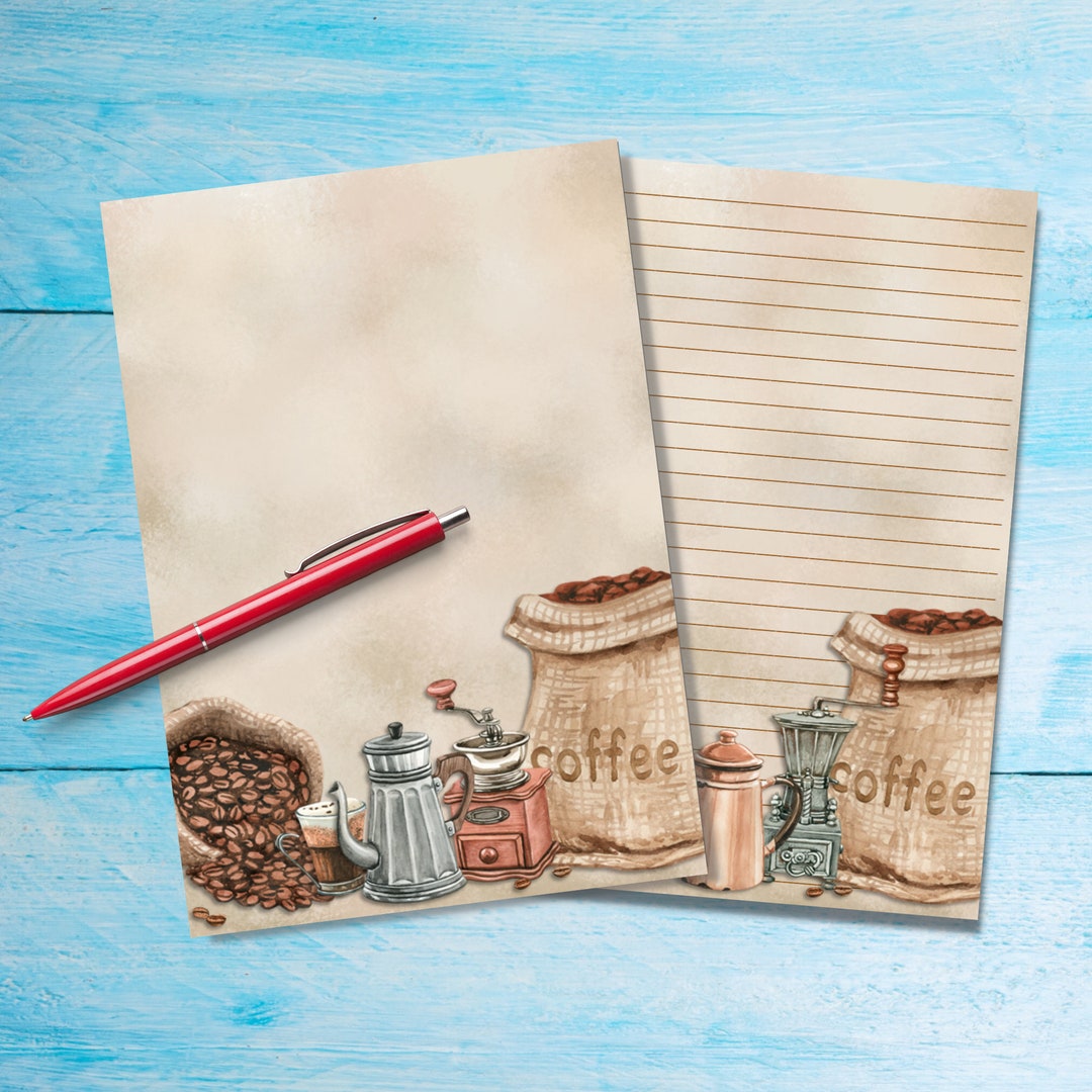 Vintage Coffee A5 Letter Writing Paper, Penpal Stationery Supplies ...