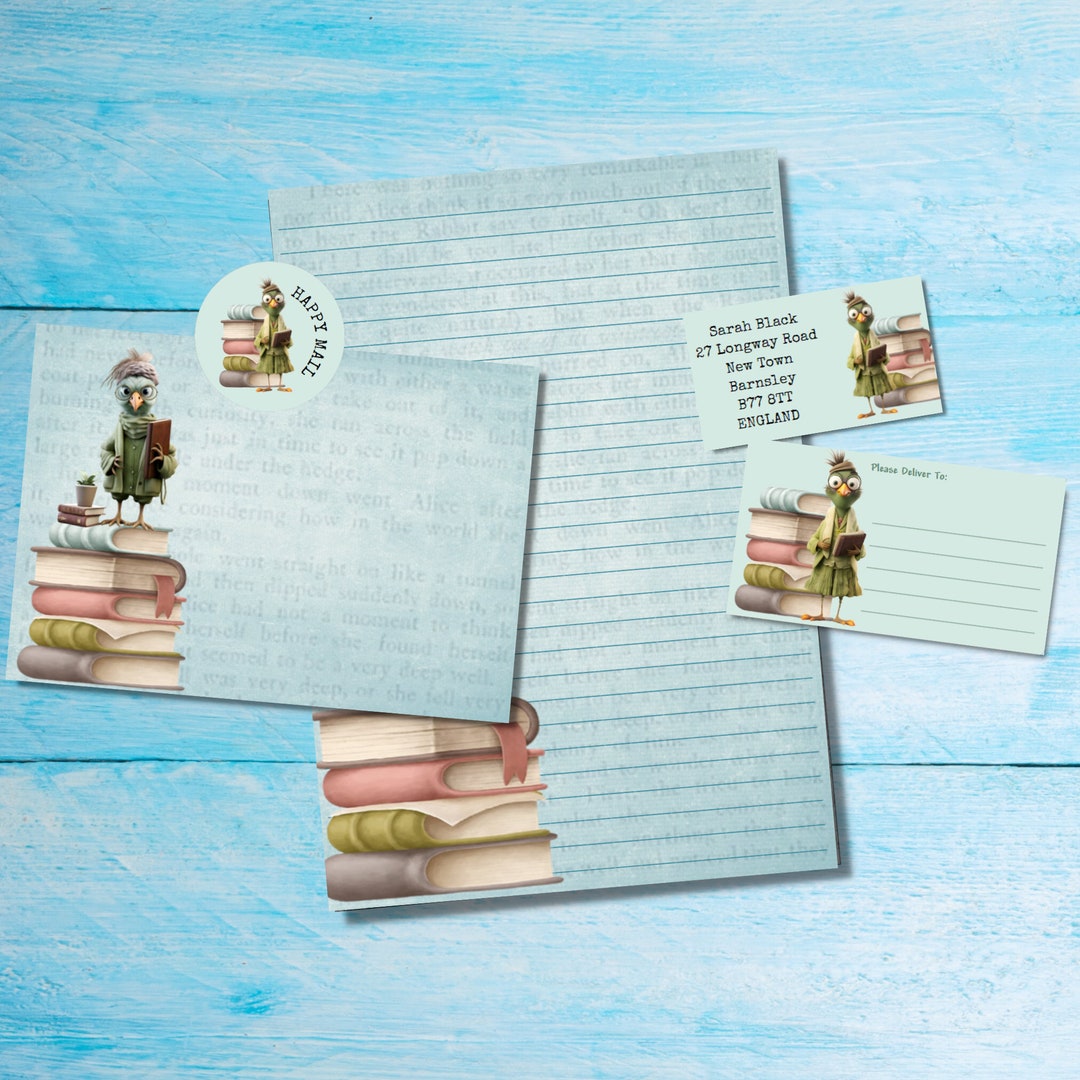 Librarians Matching Penpal / Snail Mail Letter Kit, A5 Writing Paper ...
