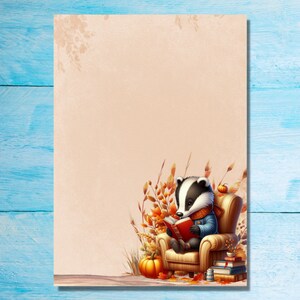 Cozy Badger Stationery Set, A5 Letter Writing Paper and Matching ...