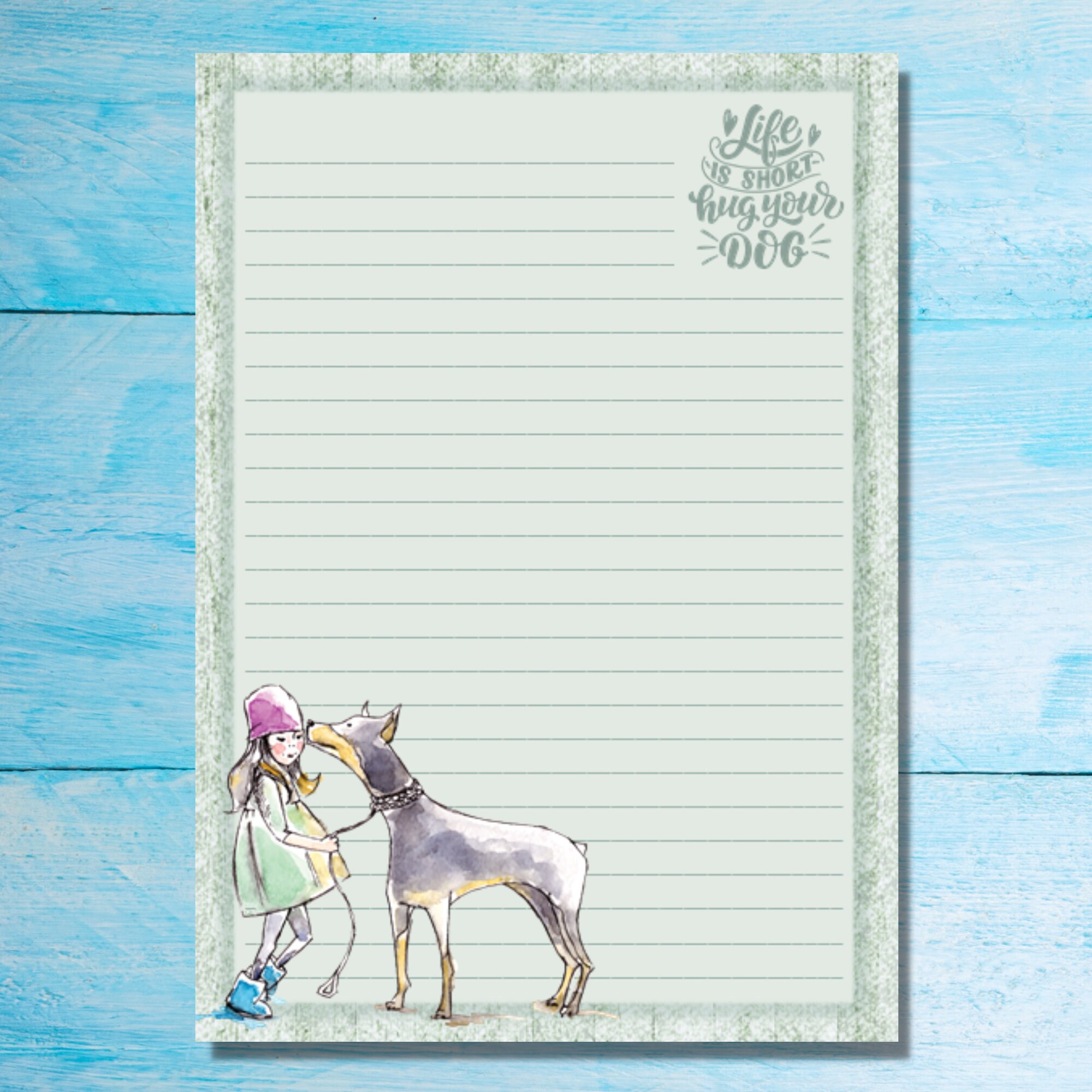 Dog Hugs A5 Letter Writing Paper, Penpal Supplies, Stationery Sheets ...