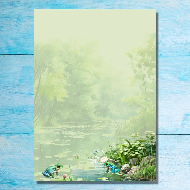 Frog Pond A5 Letter Writing Paper, Pen Pal Supplies, Stationery Lined ...