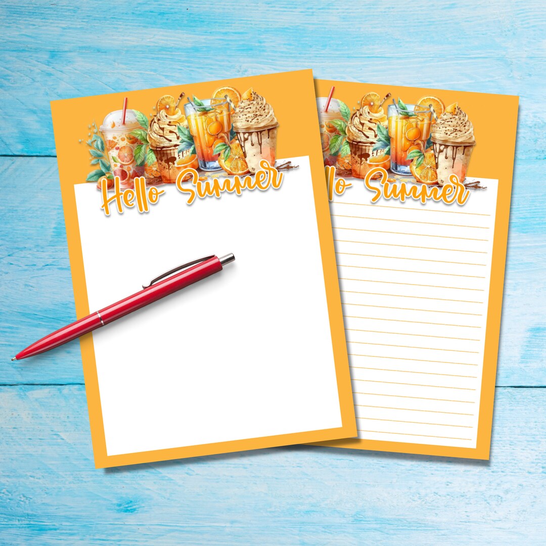 Summer Iced Coffee A5 Letter Writing Paper, Pen Pal Supplies ...