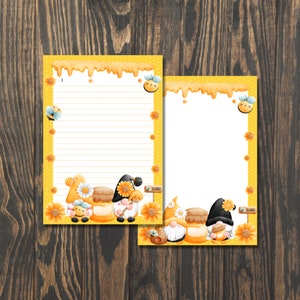 Honey Bee Gnome A5 Letter Writing Paper, Penpal Supplies, Cute Kawaii ...