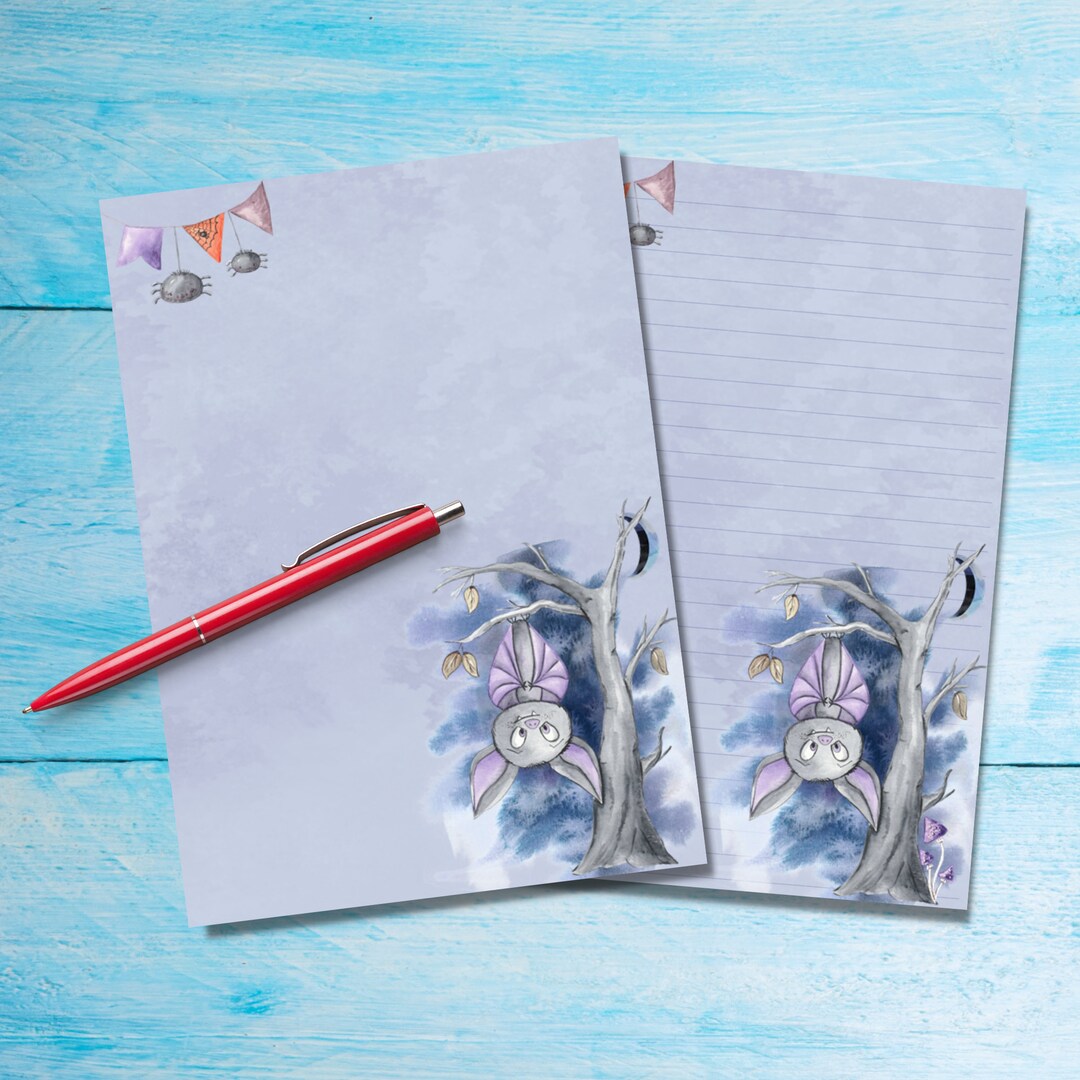 Midnight Bat A5 Letter Writing Paper, Pen Pal Supplies, Stationery ...