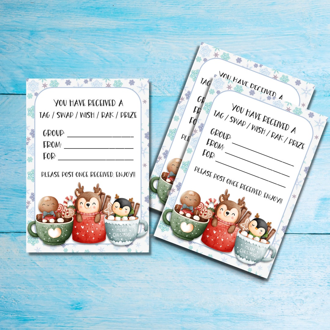 Christmas Mugs Tag Inserts, Pen Pal Supplies, Cute Memo Paper for Happy ...