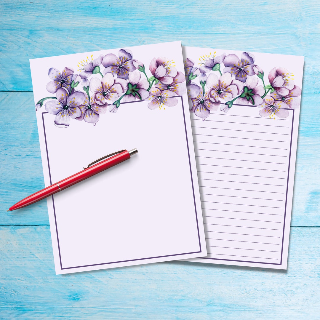 Spring Flowers A5 Letter Writing Paper, Pen Pal Supplies, Stationery ...