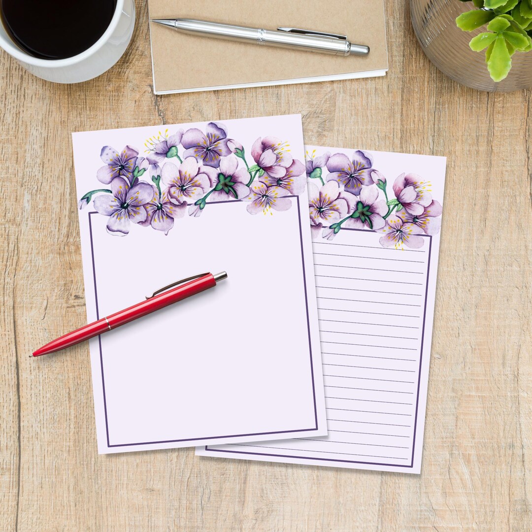 Spring Flowers A5 Letter Writing Paper, Pen Pal Supplies, Stationery ...