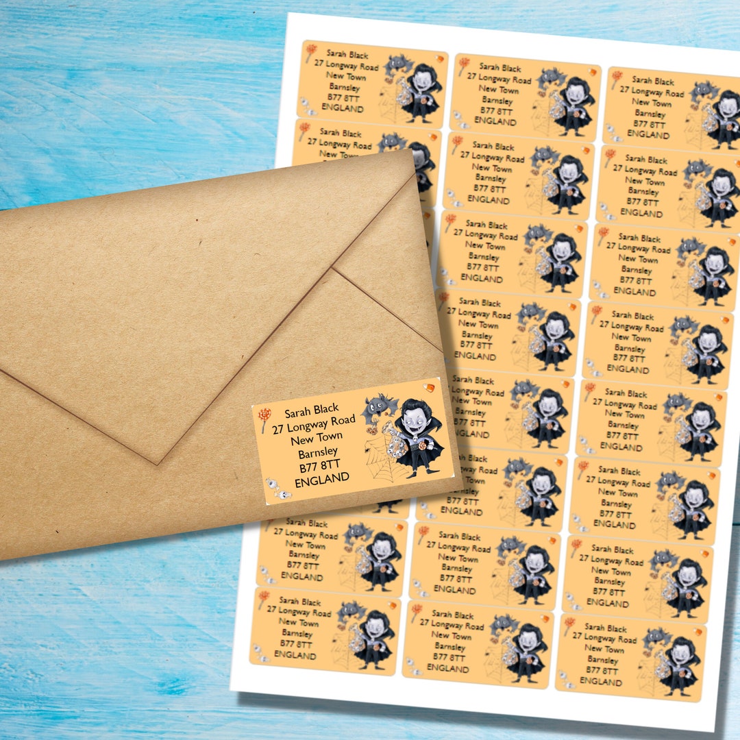 Spooky Sweets Self Adhesive Return Address Labels, 24 Labels per Sheet ...