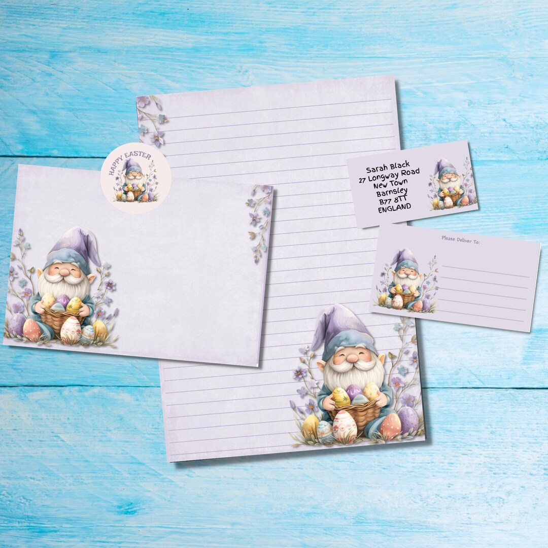 Lilac Easter Matching Penpal Letter Kit, A5 Writing Paper, Envelopes ...