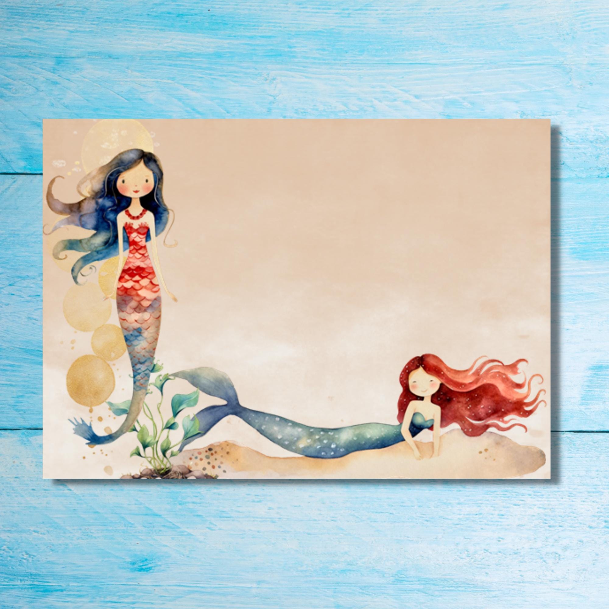 Mermaids Envelopes Pack of 5 or 10, Happy Mail Envelopes for Pen Pals ...