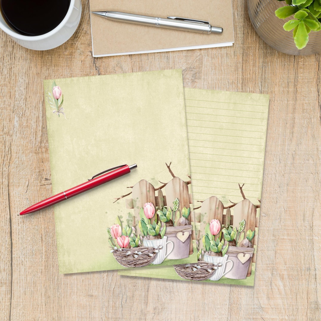 Spring Bulbs A5 Letter Writing Paper, Pen Pal Supplies, Stationery ...