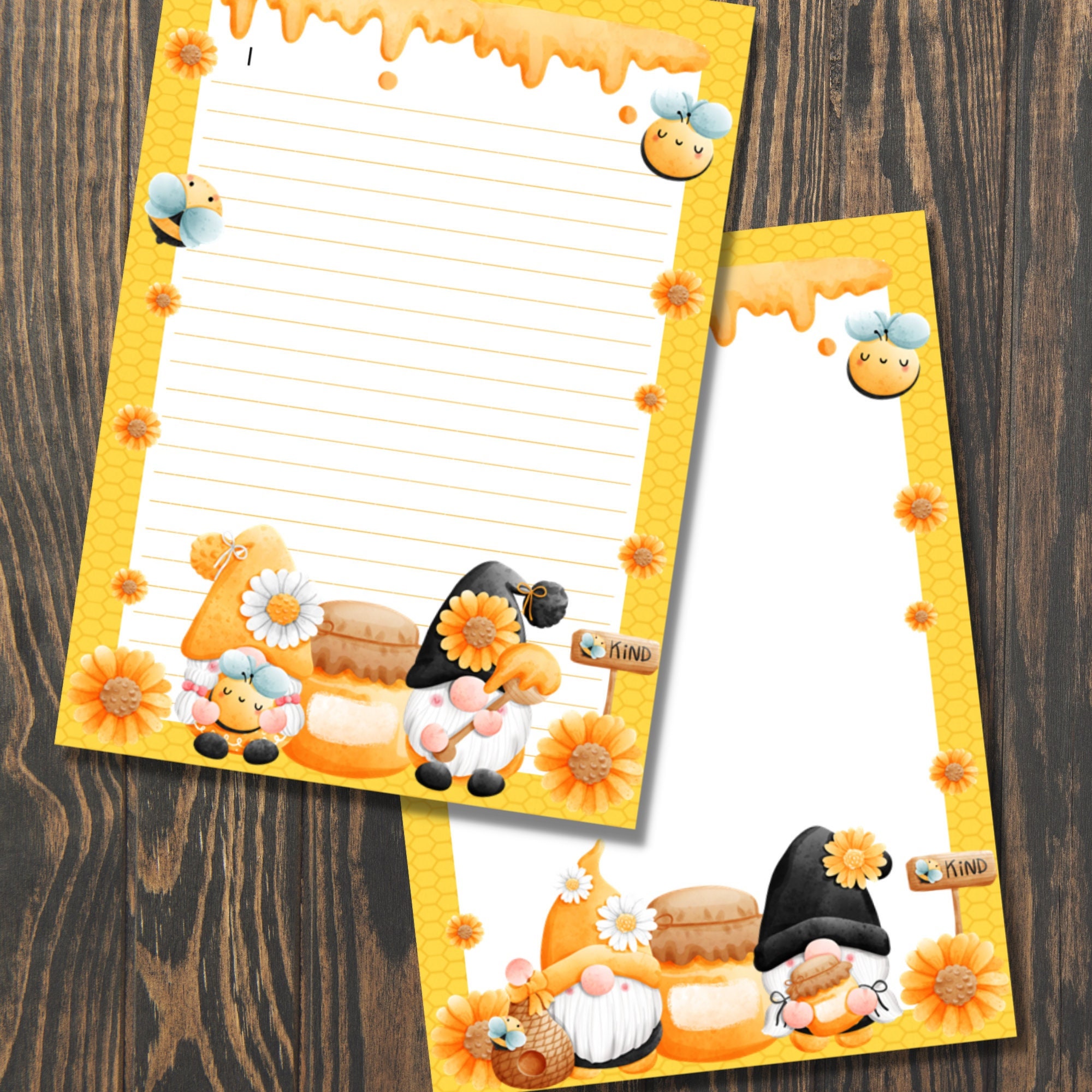 Honey Bee Gnome A5 Letter Writing Paper, Penpal Supplies, Cute Kawaii ...