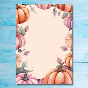 Pumpkin Border Stationery Set, A5 Letter Writing Paper With Matching ...