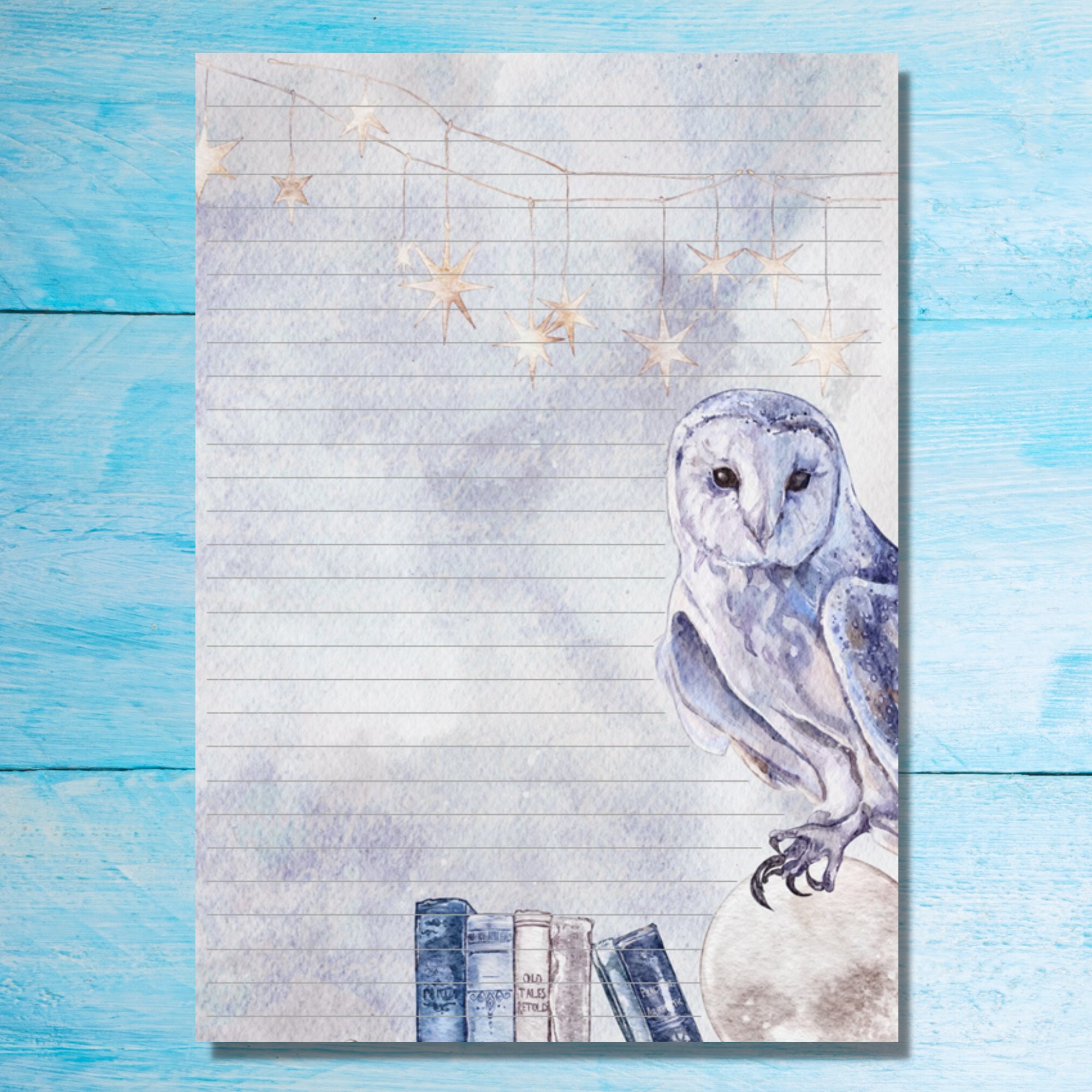 Magical Owl A5 Letter Writing Paper, Penpal Stationery Supplies Lined ...