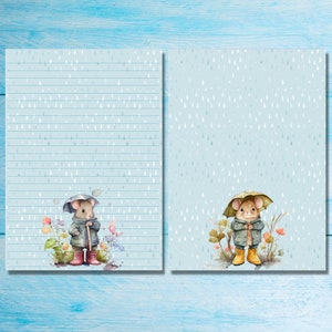 April Showers A5 Letter Writing Paper, Pen Pal Supplies, Stationery ...
