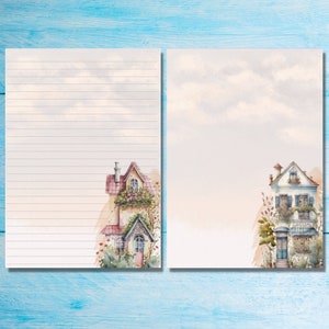 Tall Houses A5 Letter Writing Paper, Pen Pal Supplies, Stationery Lined ...