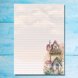 Tall Houses A5 Letter Writing Paper, Pen Pal Supplies, Stationery Lined ...