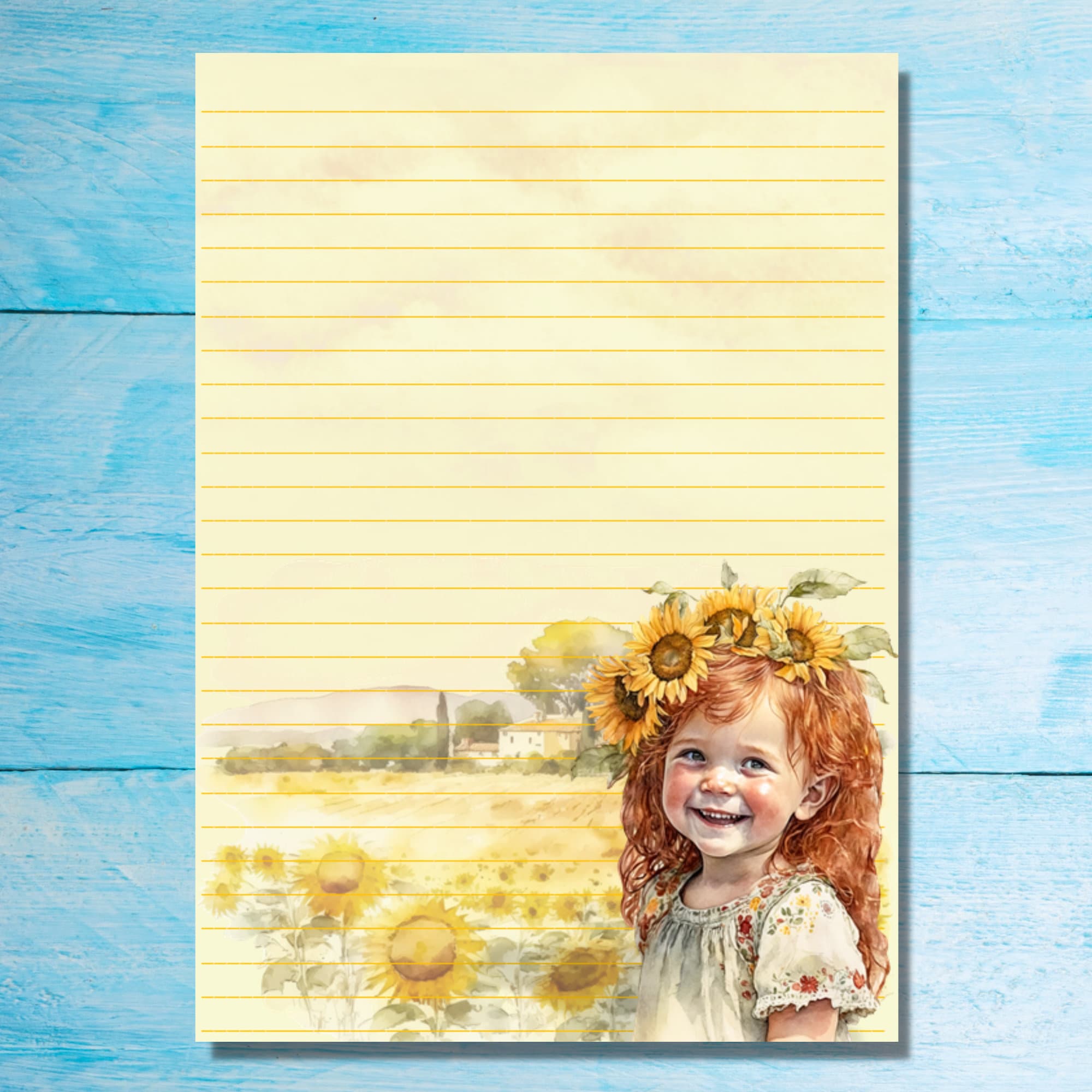 Sunflower Girls A5 Letter Writing Paper, Penpal Stationery Supplies ...