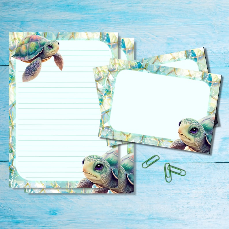 Sea Turtle A5 Letter Writing Stationery Set, Cute Penpal Supplies ...
