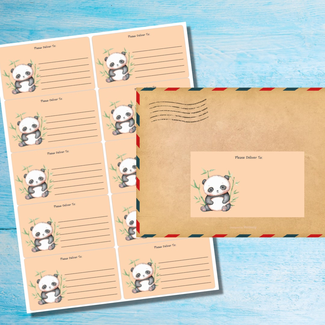 Polly Panda Self Adhesive Please Deliver To.. Labels, 10 Labels per ...