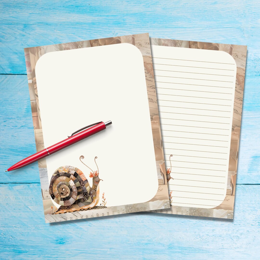 Patchwork Snail A5 Letter Writing Paper, Pen Pal Supplies, Stationery ...