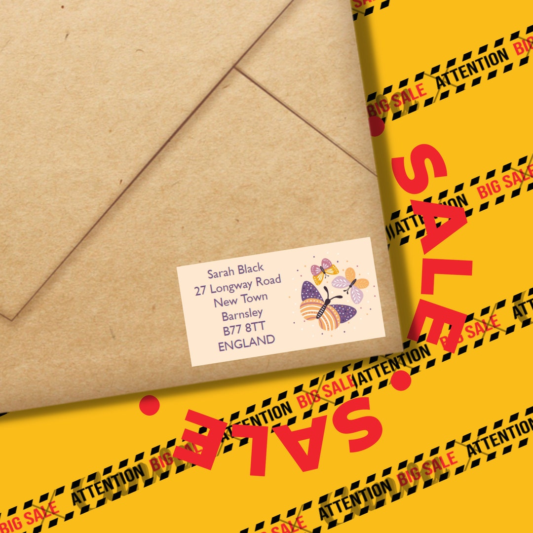 Butterflies Self Adhesive Return Address Labels, 24 Labels per Sheet ...