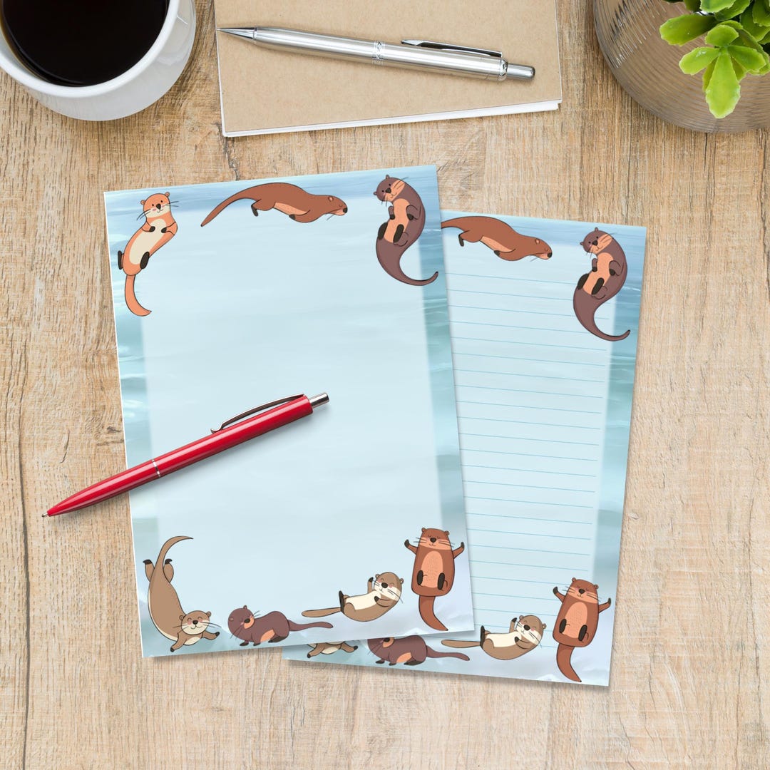 Otters Writing Paper, Pen Pal Supplies, Stationery A5 Letter Writing ...