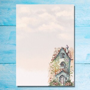 Tall Houses A5 Letter Writing Paper, Pen Pal Supplies, Stationery Lined ...