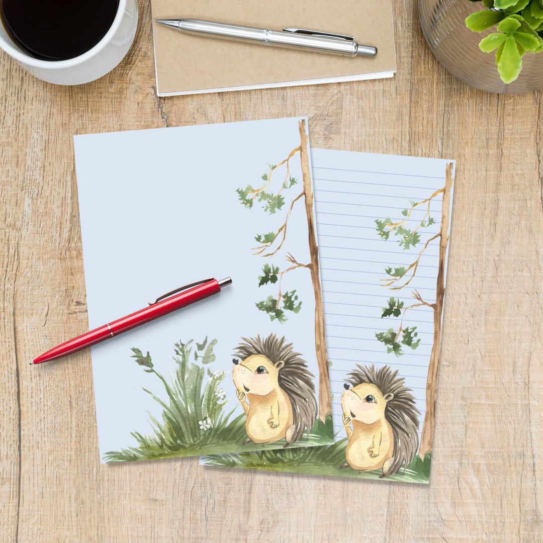 Heidi Hedgehog A5 Letter Writing Paper, Pen Pal Supplies, Stationery ...