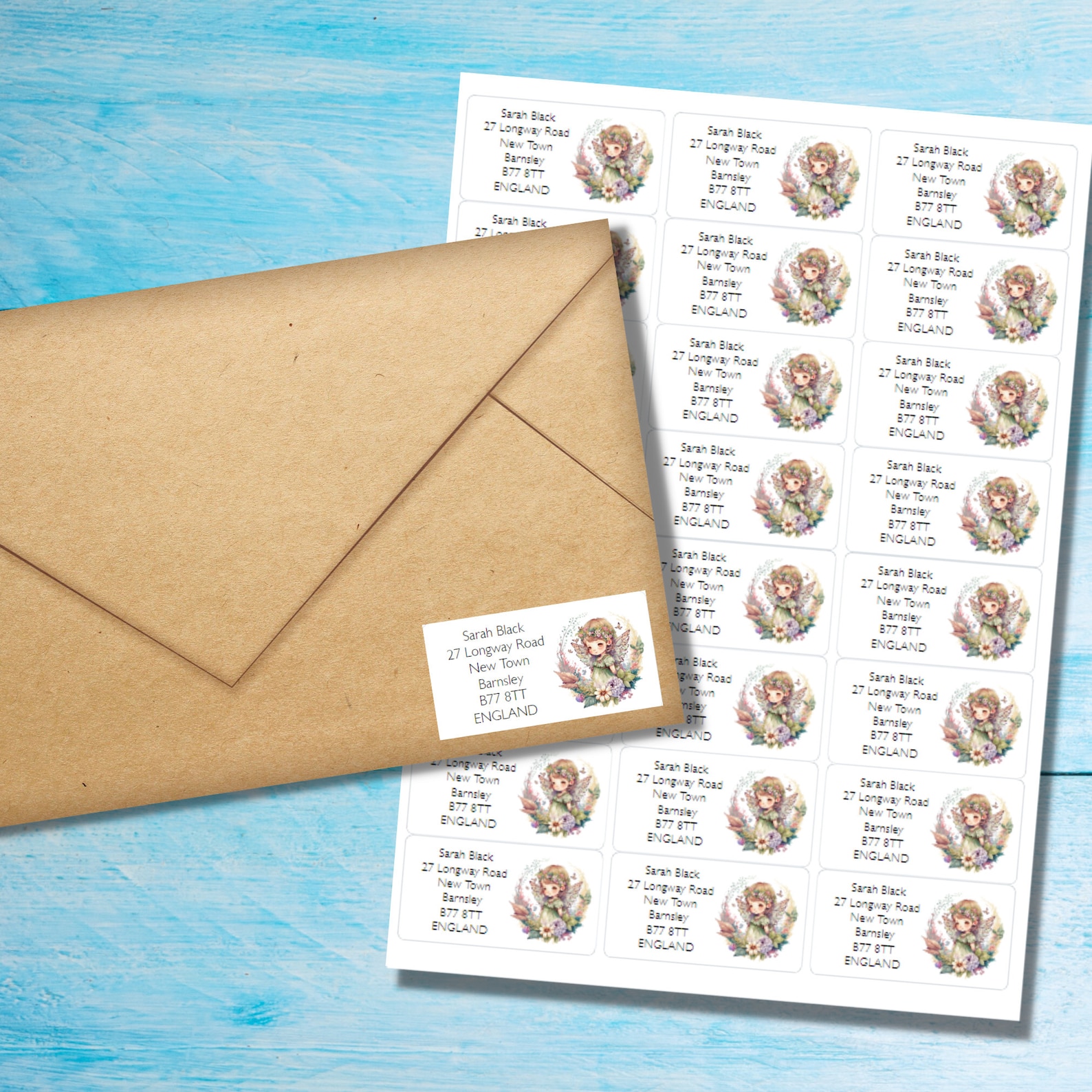 Pretty Fairy Self Adhesive Return Address Labels, 24 Labels per Sheet ...