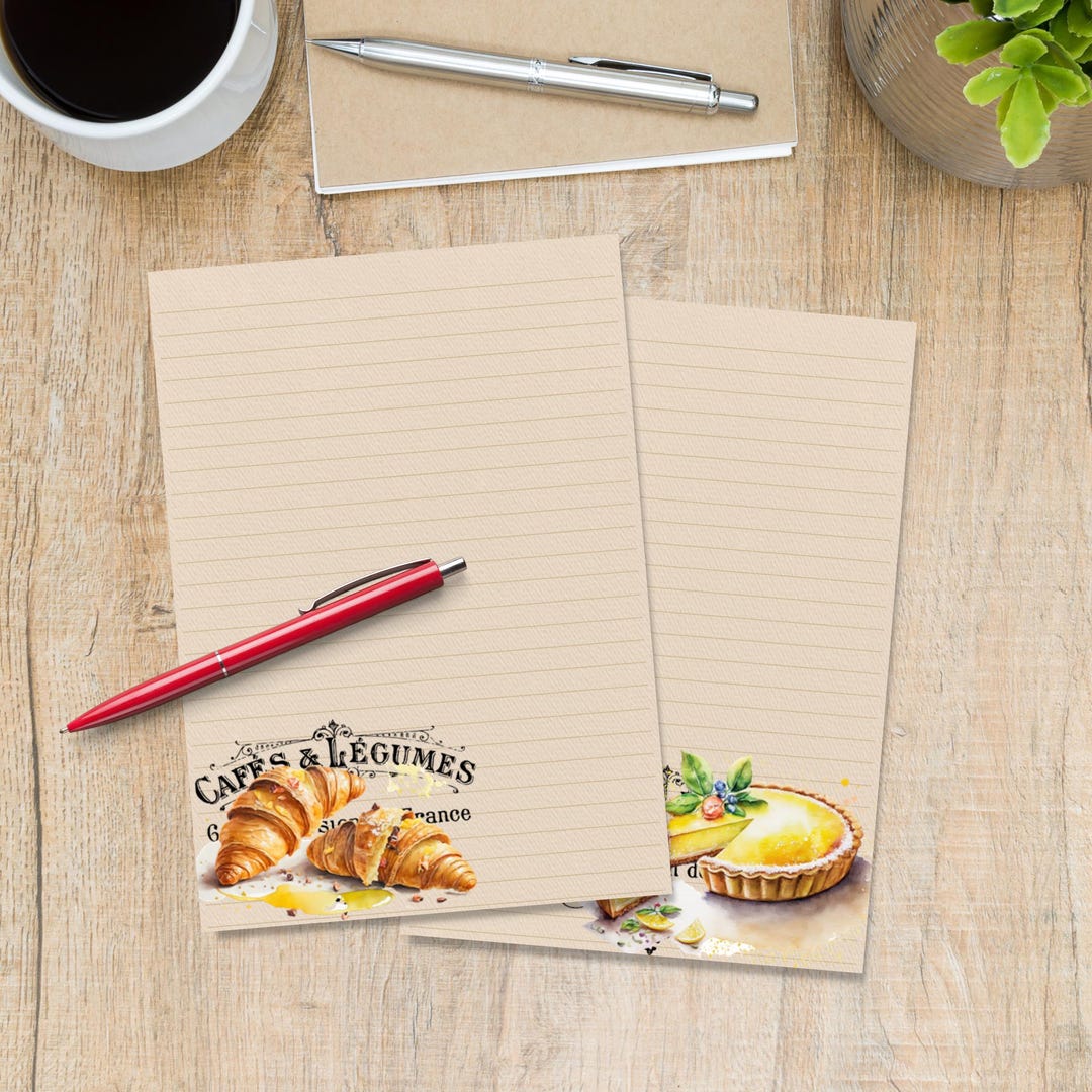 French Cakes A5 Letter Writing Paper, Pen Pal Supplies, Stationery ...