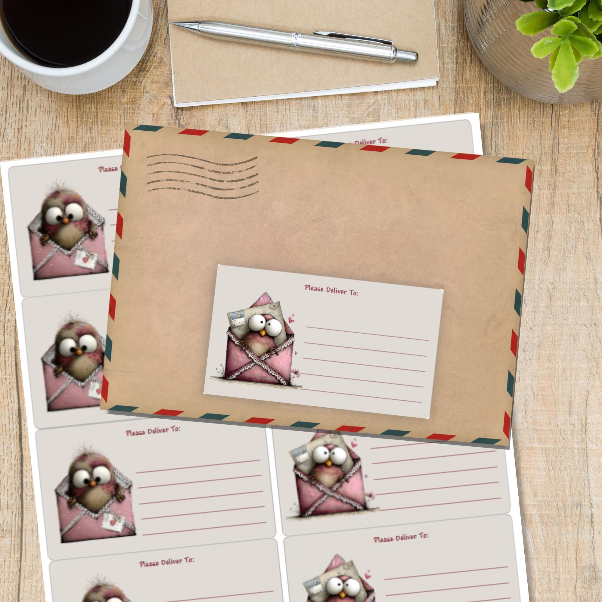 Postal Hugs Letter Writing Kit, Matching Pen Pal Stationery Mail Set ...
