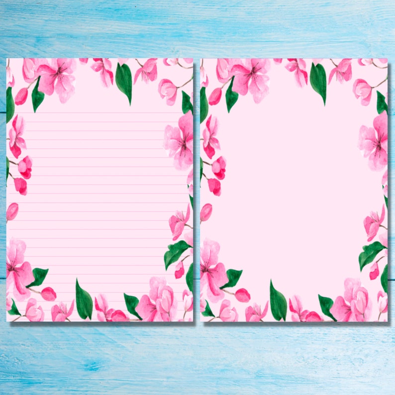 Cherry Blossom Border A5 Letter Writing Paper, Pen Pal Supplies ...
