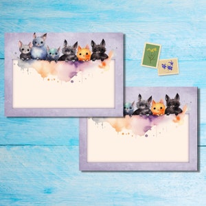 Bat Line-up A5 Letter Writing Stationery Set, Spooky Penpal Supplies ...