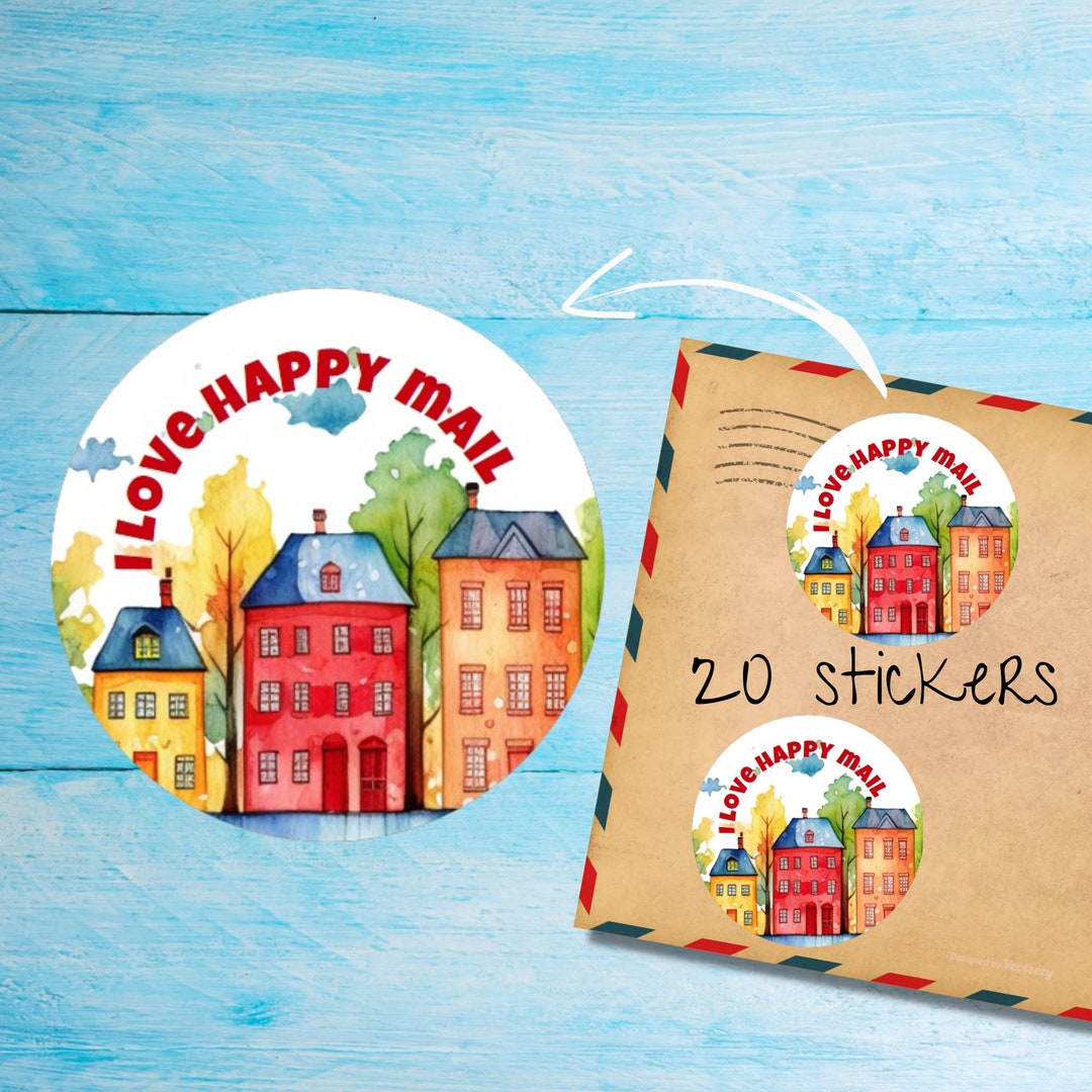 Rainbow Houses Stickers Pack, Cute Individually Cut Round Matte Happy ...