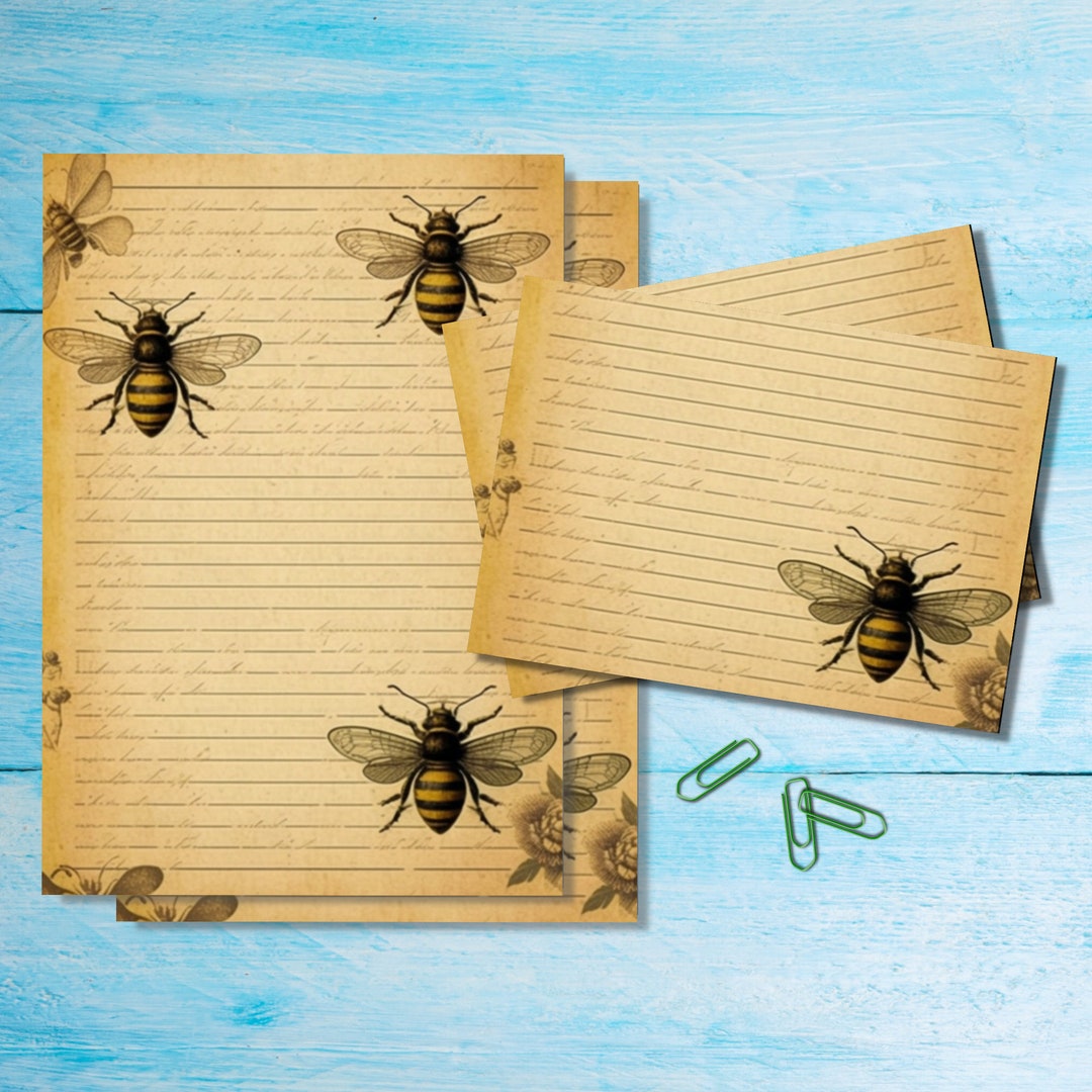 Vintage Bees A5 Letter Writing Stationery Set, Old Penpal Supplies ...